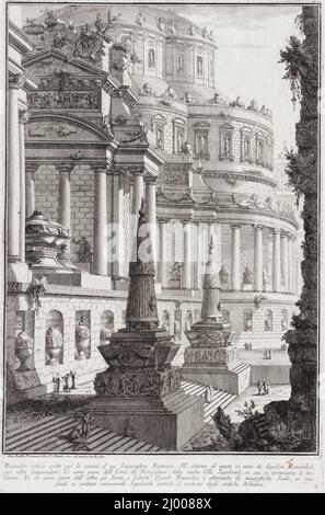 Ancient Tomb with Obelisks Surrounded by Sepulchral Urns, c1743. From ...