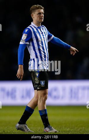 George Byers #14 of Sheffield Wednesday sees a chance on goal go wide ...