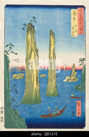 Satsuma Province, Bo Bay, the Two-Sword Rocks, 1856. Series: Famous ...