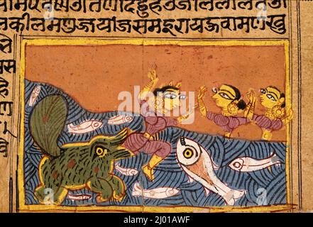 This folio from the Yashodhara Charita (Life of Yashodhara) depicts a ...