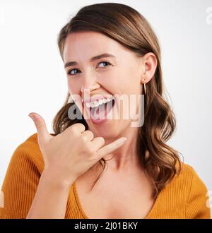 Portrait of playful positive people making acquaintance in public ...