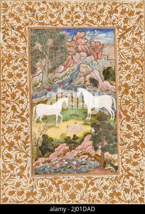 Birth of the Celestial Twins, Folio from a Harivamsha (Lineage of ...