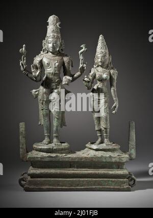 Bronze sculpture of Shiva parvati chola dynasty in meenakshi temple ...