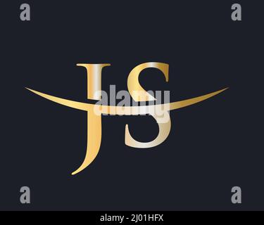 letter JS Logo Design Vector Template. Initial Linked Letter Design JS ...