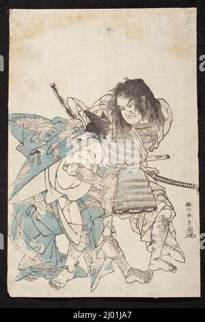 The armor-pulling scene from a Soga play. Origin: Japan. Period: Edo ...
