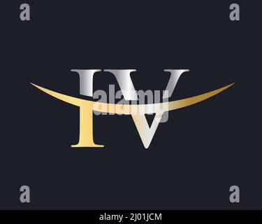 Modern IV logotype for luxury branding. Initial IV letter business logo design vector Stock ...