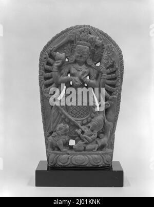 Eight Armed Durga Slaying The Demon Mahisha. Dieng Plateau, Wonosobo ...