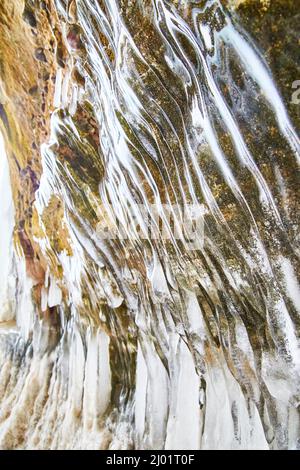 Frozen ripples - small frozen lake Stock Photo - Alamy