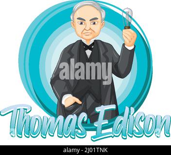 Thomas Edison cartoon character illustration Stock Vector Image & Art ...