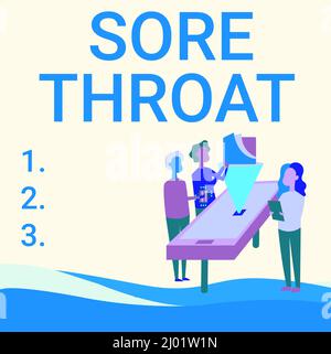 Writing displaying text Sore Throat. Word Written on Inflammation ot ...
