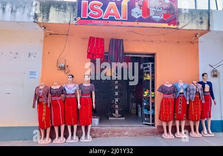 Beautiful Ixil traditional clothing, Nebaj, El Quiché, Guatemala Stock ...