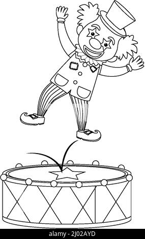 Clown doodle outline for colouring illustration Stock Vector Image ...