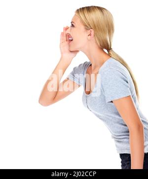 woman in casual clothes shouting yes and raising fists up Stock Photo ...