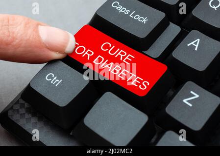 Inspiration showing sign Cure For Diabetes. Business showcase looking ...