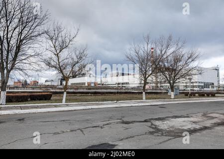 Chernobyl, Ukraine. 28th Nov, 2016. Transformer substations and high ...