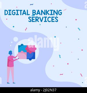 Writing displaying text Digital Banking Services. Business overview ...