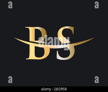 BS Letter Logo With Water Wave Business Typography Vector Template ...