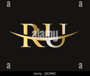 Initial RU logo template with modern frame. Minimalist RU letter logo ...