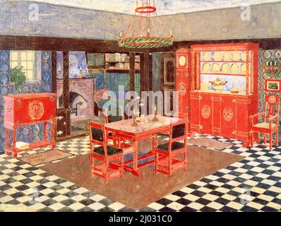 Dining room interior design in modern appartment Stock Photo - Alamy