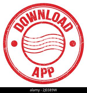 DOWNLOAD THE APP text written on green round vintage rubber stamp Stock ...