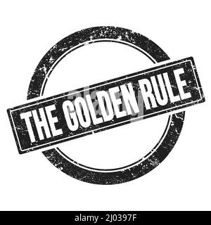 THE GOLDEN RULE text on black grungy rectangle vintage stamp Stock ...