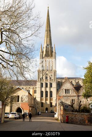 Exterior View of the Stone Facade and Spire of the Royal Monastery of ...