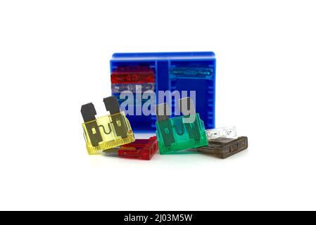 Blade-type automotive fuses with open circuit used to protect the ...