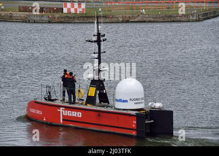 Fugro Orca Uncrewed Surface Vessel (USV) operating in the Royal ...