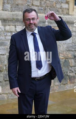 Simon Middleton after being made an MBE (Member of the Order of the ...