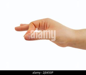 hand symbol that means catch on white background Stock Photo - Alamy