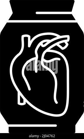 Human heart exhibit at museum white linear icon for dark theme Stock ...