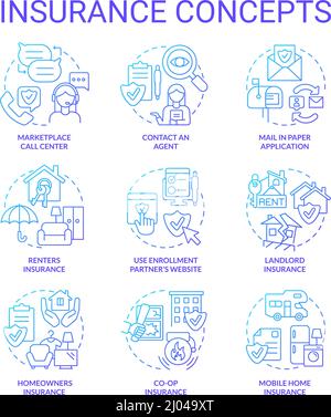 Life insurance blue gradient concept icon Stock Vector Image & Art - Alamy