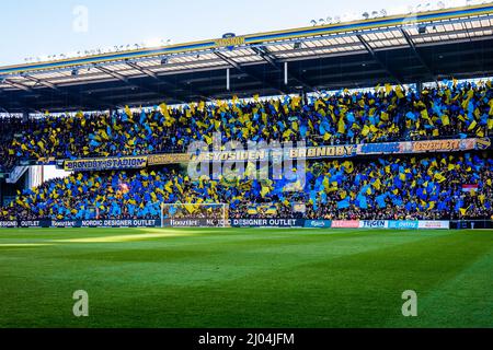 Brondby, Denmark. 13th, March 2022. Broendby Stadium seen after the 3F ...