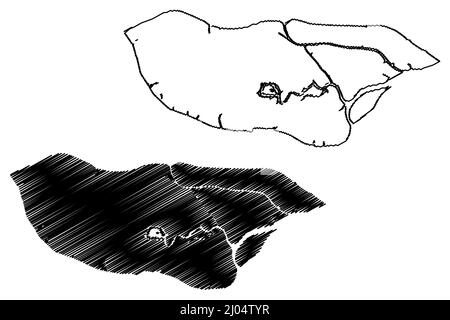 Haizhu island (People's Republic of China, PRC) map vector illustration ...