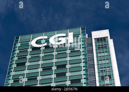 Exterior view of the tower housing the CGI France headquarters in Paris ...