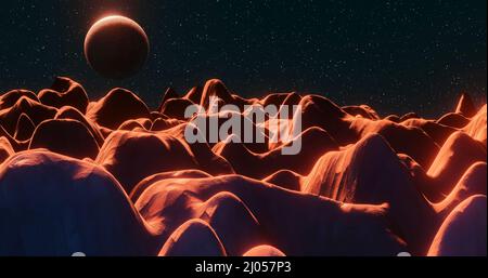 night landscape sleeping sand hills full moon fantasy concept requiem ...