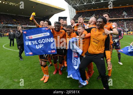 Birmingham City players celebrate promotion after the Sky Bet League ...