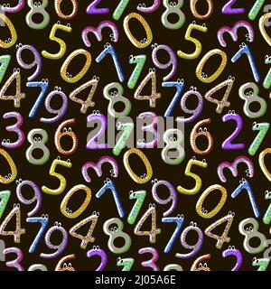 Mathematics background - different numbers in random pattern. Colorful ...