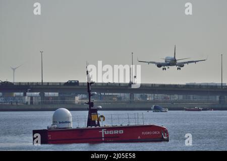 Fugro Orca Uncrewed Surface Vessel (USV) operating in the Royal ...