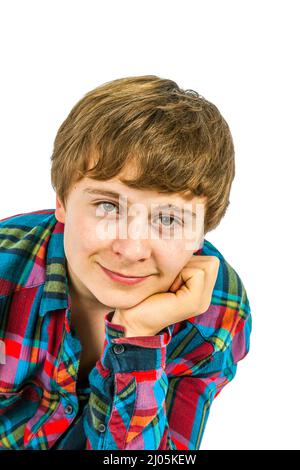 happy friendly teenage boy shows friendly gesture Stock Photo - Alamy