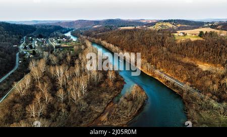 Aerial view of the Youghiogheny River in Pennsylvania Stock Photo - Alamy