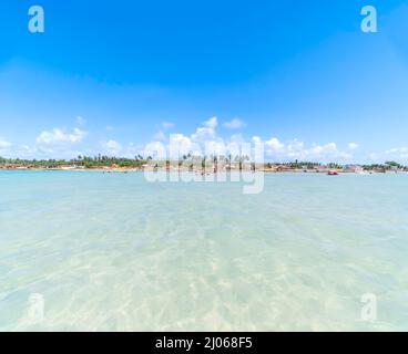 Landscape of Barra Grande beach of Maragogi AL, Brazil. Beautiful beach ...
