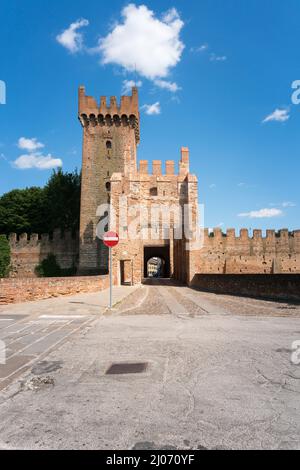 The medieval walls of Montagnana, in Padua province, Veneto, Italy ...