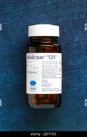 Madopar Parkinson's disease medication. Capsules of the medication ...