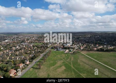 Royston town Hertfordshire, UK Aerial drone Stock Photo - Alamy