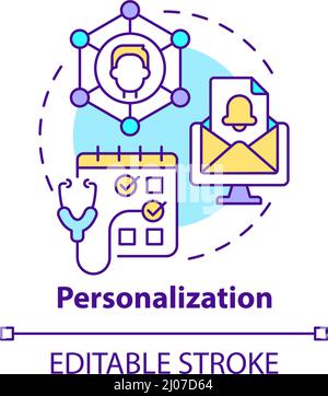 personalization line icon, outline symbol, vector illustration, concept ...