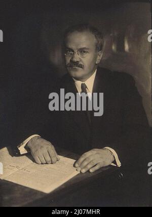 Portrait of Vyacheslav Mikhailovich Molotov (1890-1986) with his wife ...