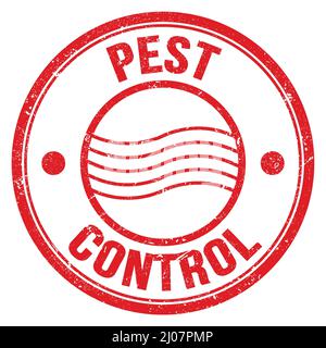 PEST CONTROL text written on red lines stamp sign Stock Photo - Alamy
