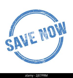 SAVE NOW text written on red grungy vintage round stamp Stock Photo - Alamy