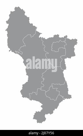 Derbyshire county, silhouette map isolated on white background, England ...